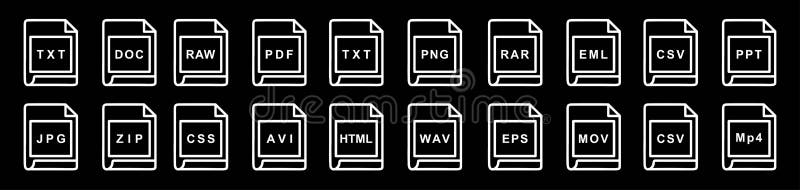 File Extensions Diverse Icons Set - a Set of Computer Files and ...