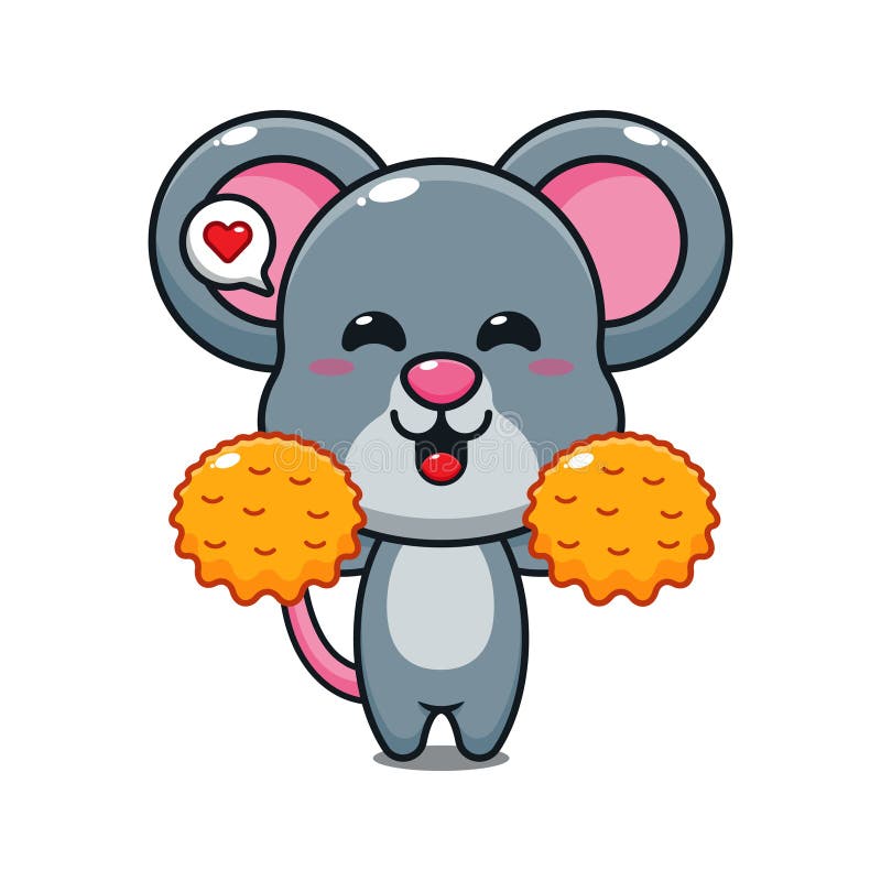 Mouse cheer leader stock illustration. Illustration of kids - 8501109