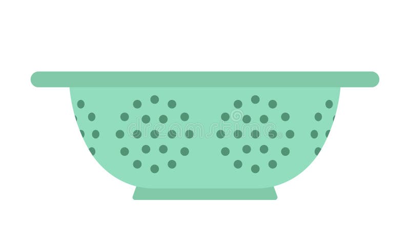 Colander Clipart Vector Illustration. Simple Colander for Draining Flat ...