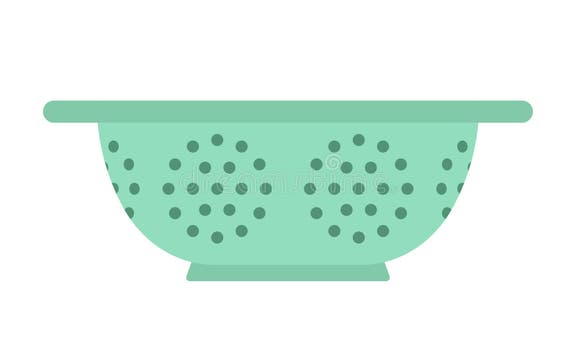 Colander Clipart Vector Illustration. Simple Colander for Draining Flat ...
