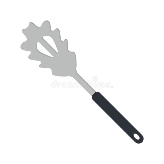 Pasta Server Flat Icon for Web. Simple Spaghetti Draining Utensil Sign ...