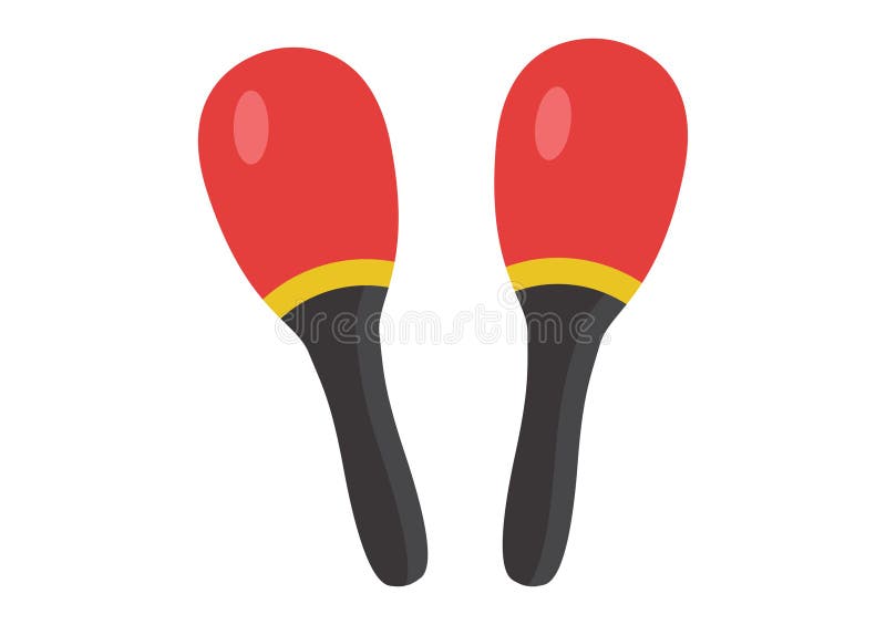 Simple Maracas Vector Design. Red Maracas Flat Style Vector ...
