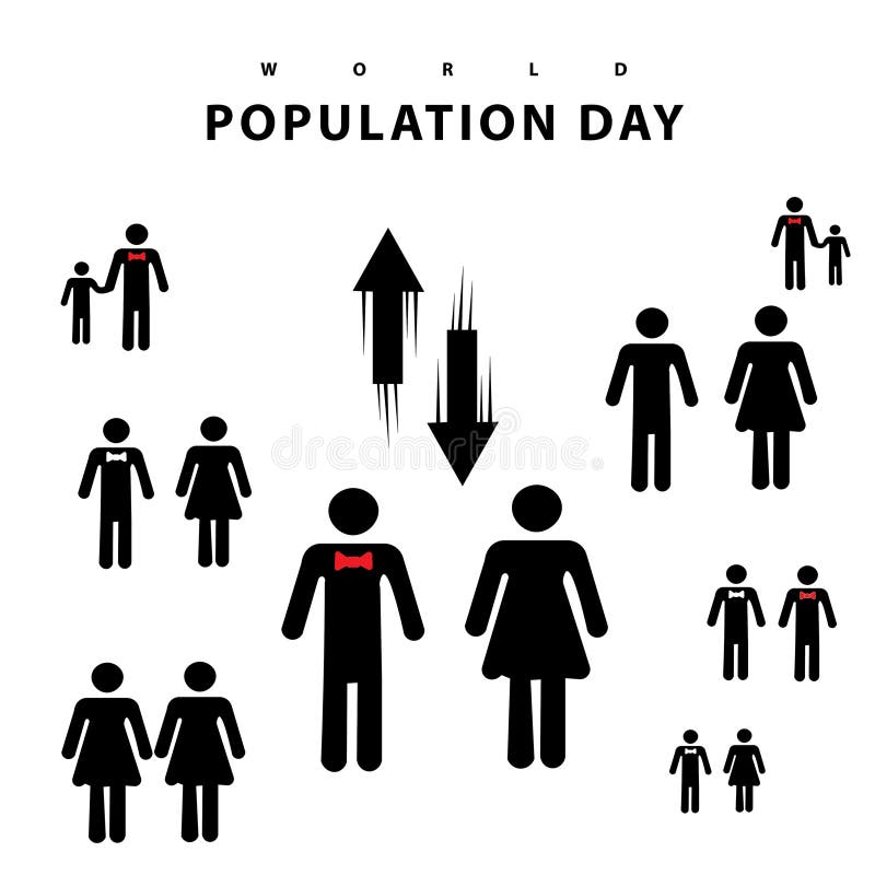 World Population Day Illustration Vector Design. Many People in ...