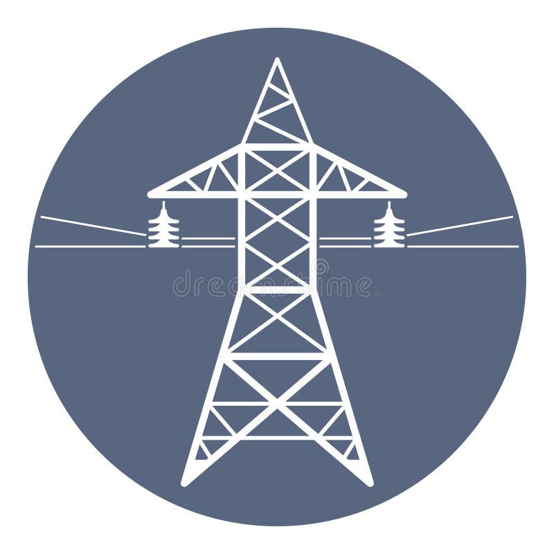 Transmission Tower or Electricity Pylon Icon Stock Vector ...