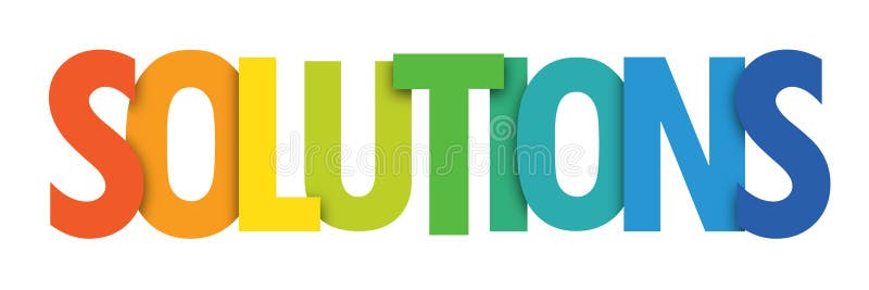 SOLUTIONS Colorful Typography Banner Stock Vector - Illustration of ...