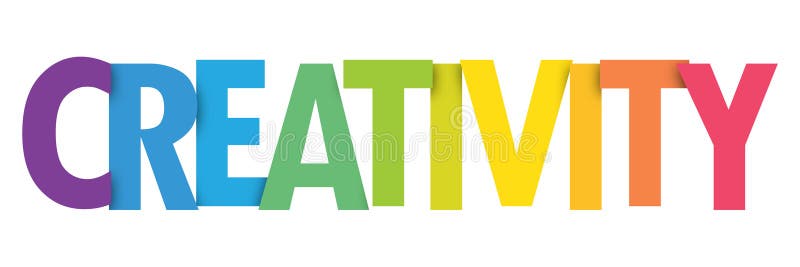 CREATIVITY Colorful Typography Banner Stock Vector - Illustration of ...