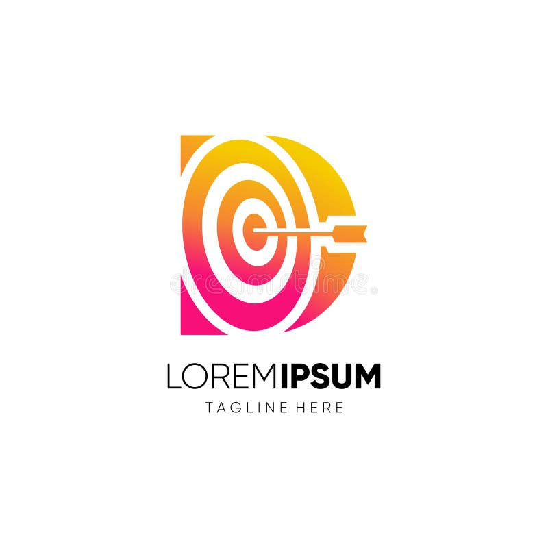 Letter D Target Initial Logo Design Vector Icon Graphic Emblem ...