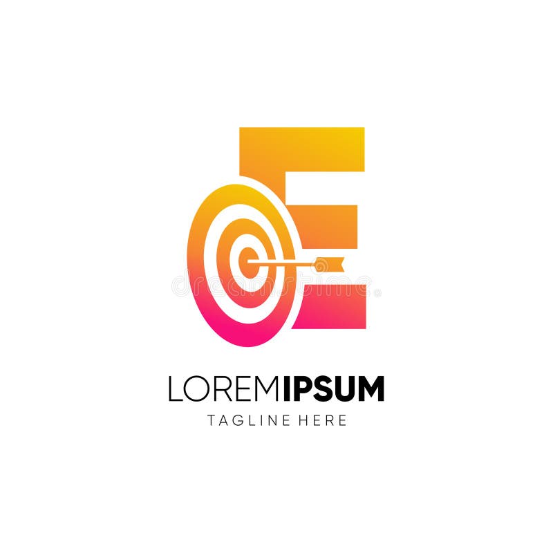Letter E Target Initial Logo Design Vector Icon Graphic Emblem ...