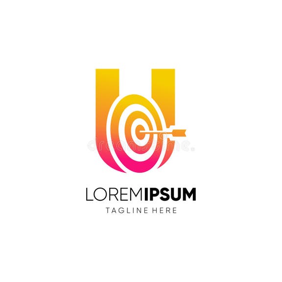 Letter U Target Initial Logo Design Vector Icon Graphic Emblem ...