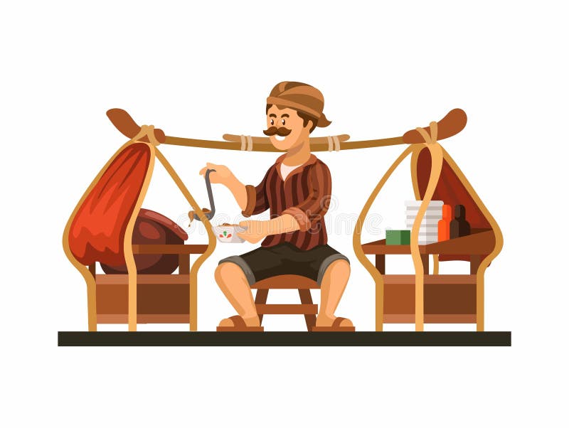 Man Selling Empal Gentong Traditional Street Food from Cirebon ...