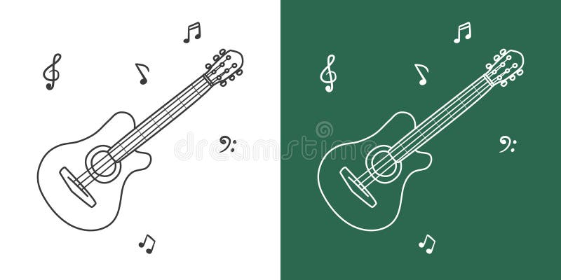 String Instruments Drawing Black White Stock Illustrations – 168 String ...
