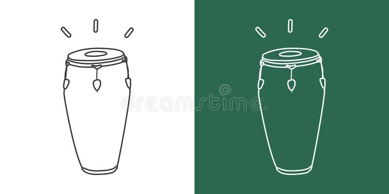 Conga Drum Line Drawing Vector. Percussion Instrument Single Conga ...