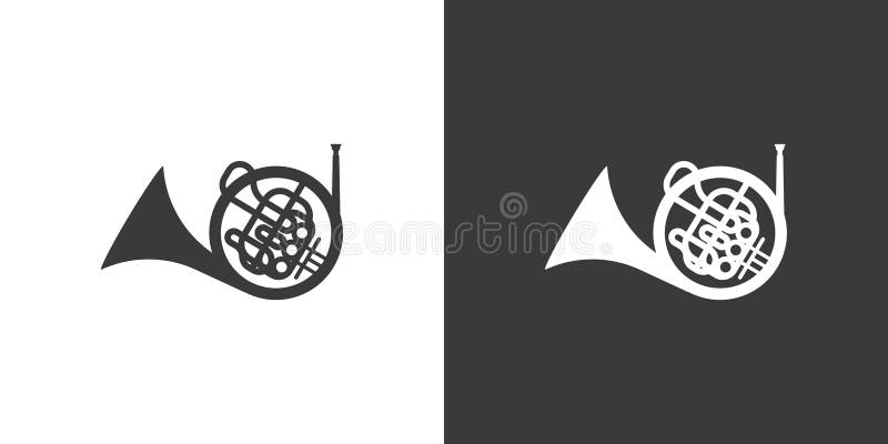 Black French Horn Stock Illustrations – 484 Black French Horn Stock ...