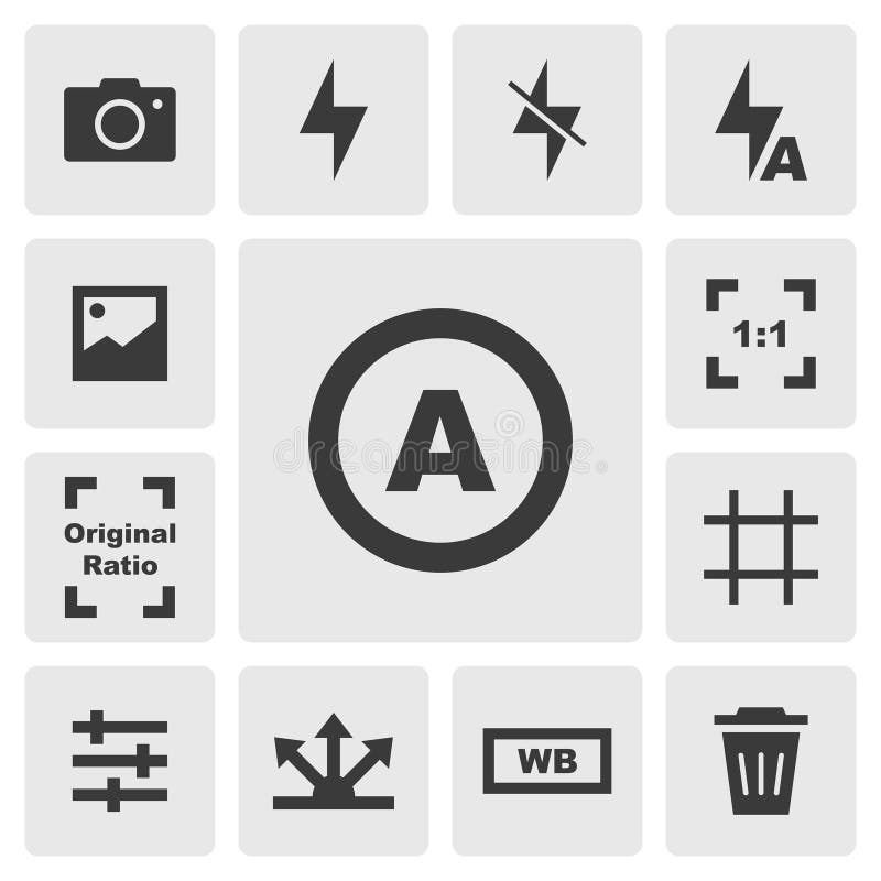 Auto Icon Vector Design. Simple Set of Smartphone Camera App Icons ...