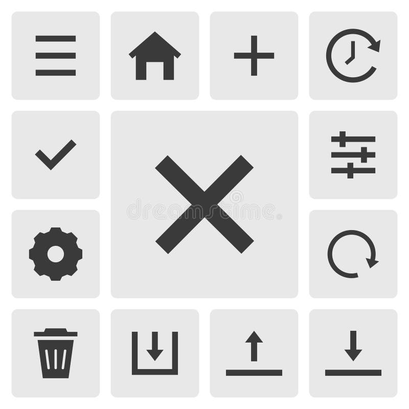 Cancel Icon Vector Design. Simple Set of Smartphone App Icons ...
