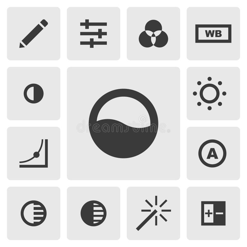 Exposure Icon Vector Design. Simple Set of Photo Editor App Icons ...