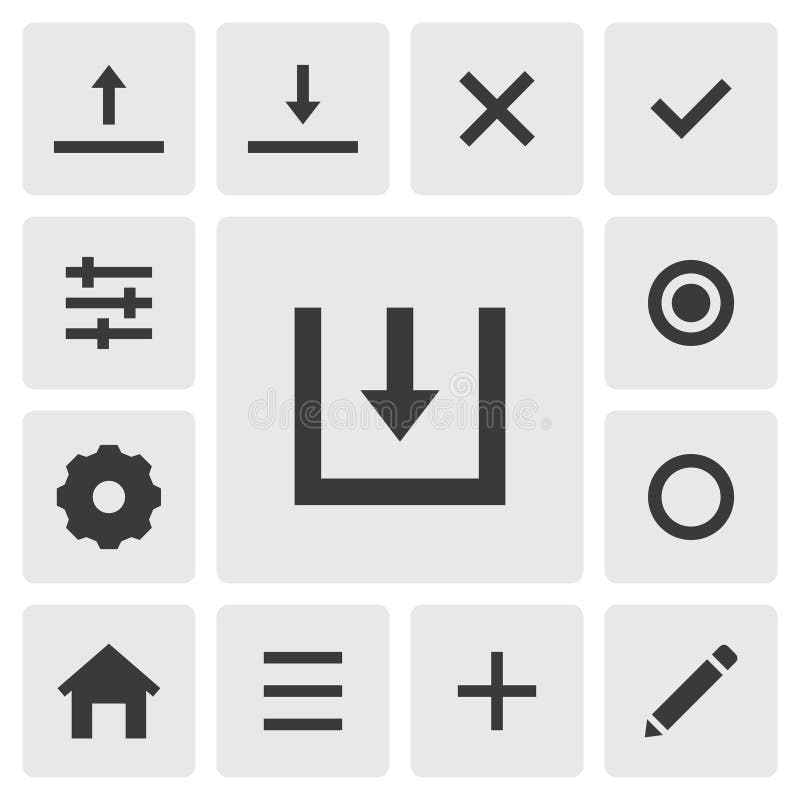 Save Icon Vector Design. Simple Set of Smartphone App Icons Silhouette ...