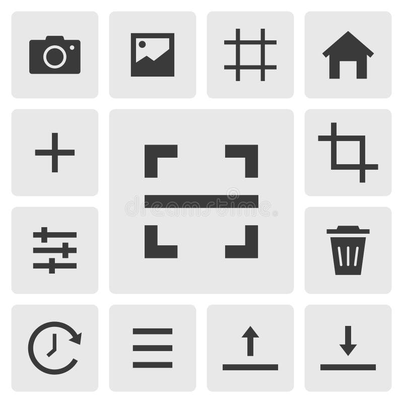 Scan Icon Vector Design. Simple Set of Smartphone App Icons Silhouette ...