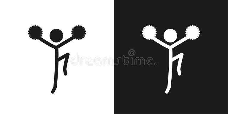 Cheerleading Icon Pictogram Vector Design. Stick Figure Man Cheerleader ...