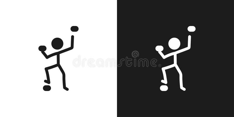 Climbing Icon Pictogram Vector Design. Stick Figure Man Climbing ...