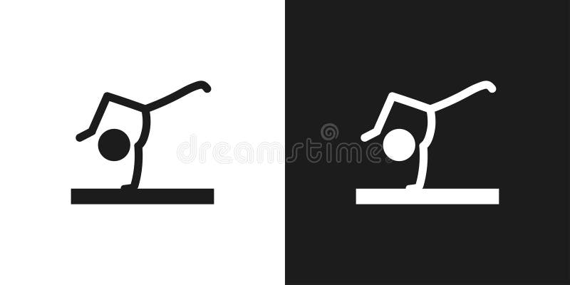 Gymnastics Icon Pictogram Vector Design. Stick Figure Woman Female ...