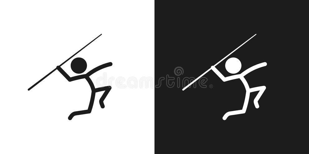 Javelin Throwing Icon Pictogram Vector Design. Stick Figure Man Javelin ...