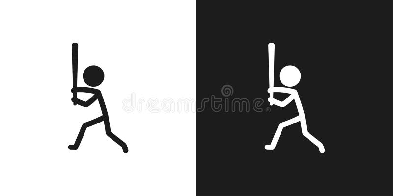 Stick Figure Boy Baseball