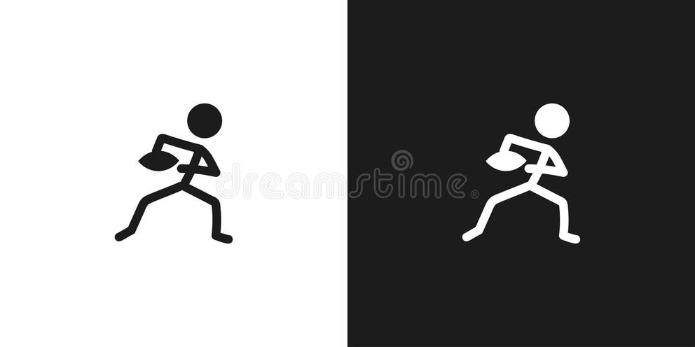 Rugby Ball Icon Pictogram Vector Design. Stick Figure Man Rugby Ball ...