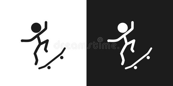 Skateboarding Icon Pictogram Vector Design. Stick Figure Man ...