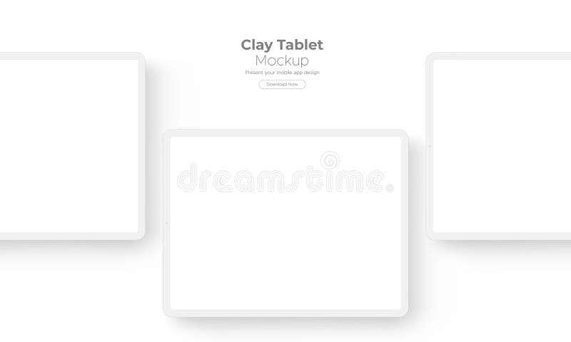 Clay Tablet Computers, Mockup for Showing Apps Design Stock Vector ...