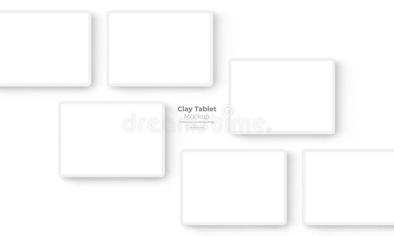 Clay Tablet Screens, Mockup for Showing Apps Design Stock Vector ...