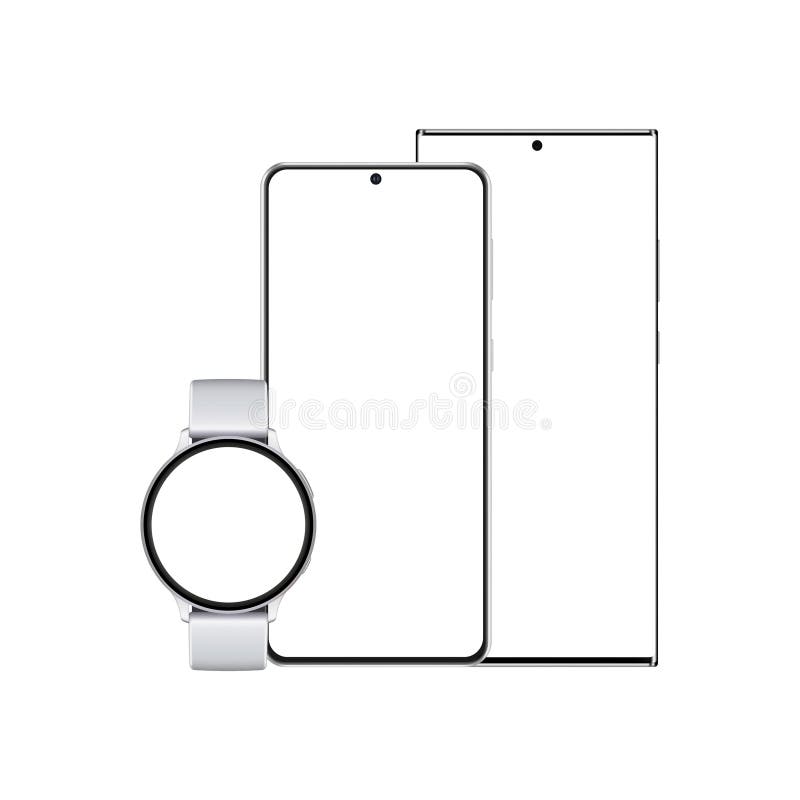 Set of Mobile Devices with Blank Screens - Frameless Smartphones and ...