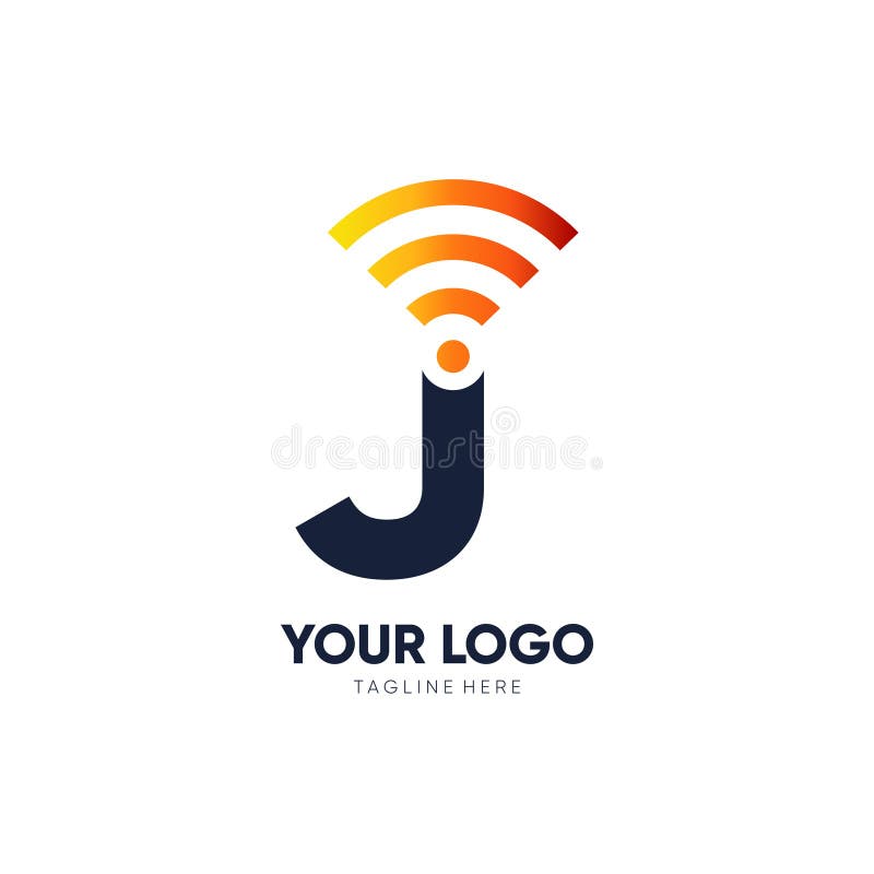 Letter J Initial Signal Logo Design Vector Icon Graphic Emblem ...
