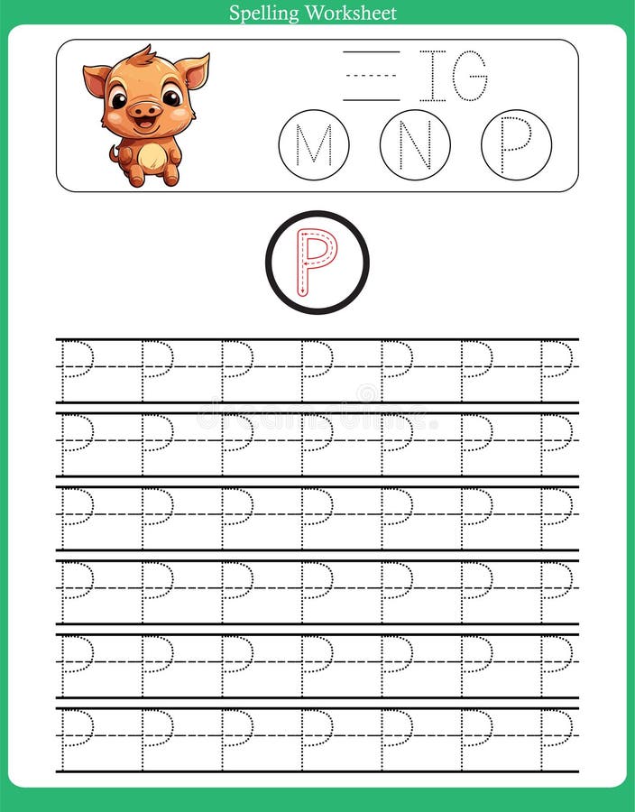 A-Z Alphabets Letter Tracing Practice for Kids Stock Vector ...