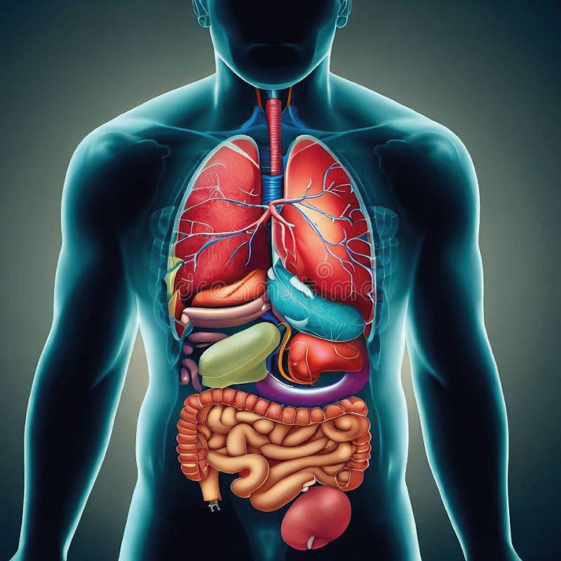 Human body with all organs stock illustration. Illustration of human ...