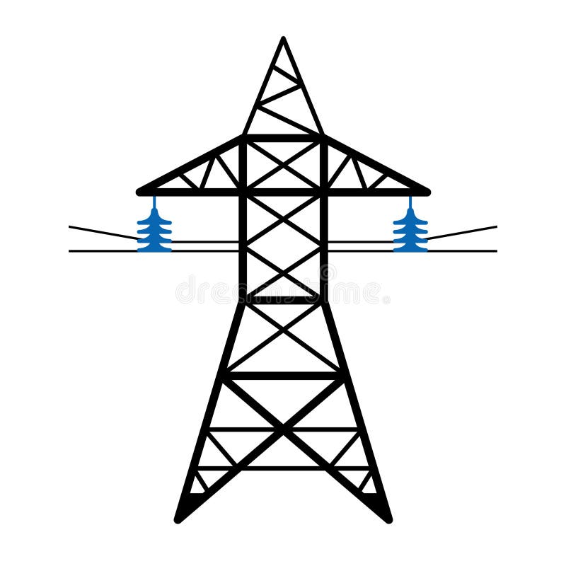 Electricity pylon icon stock vector. Illustration of technology - 283029079
