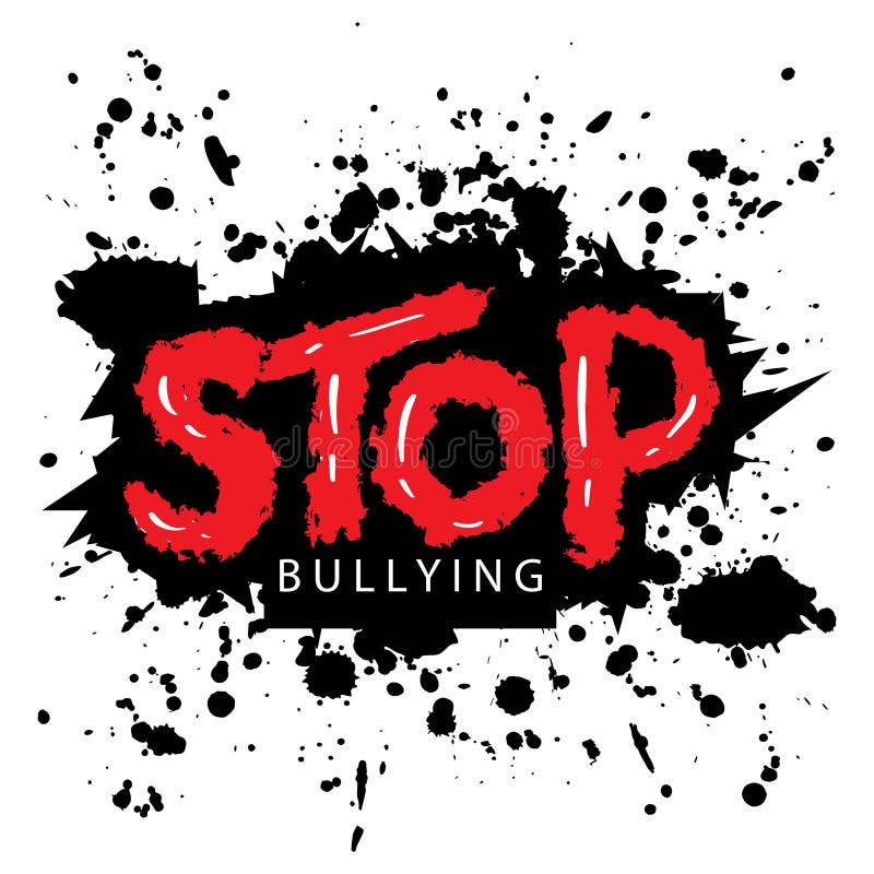 Stop Bullying Hand Lettering. Stock Illustration - Illustration of ...