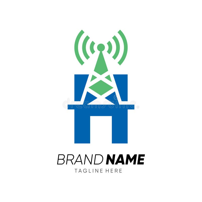 Letter H Tower Signal Logo Design Vector Icon Graphic Emblem ...