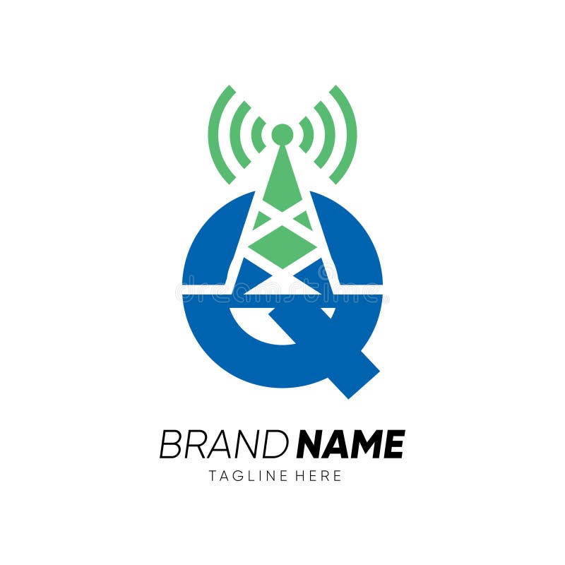 Letter Q Tower Signal Logo Design Vector Icon Graphic Emblem ...