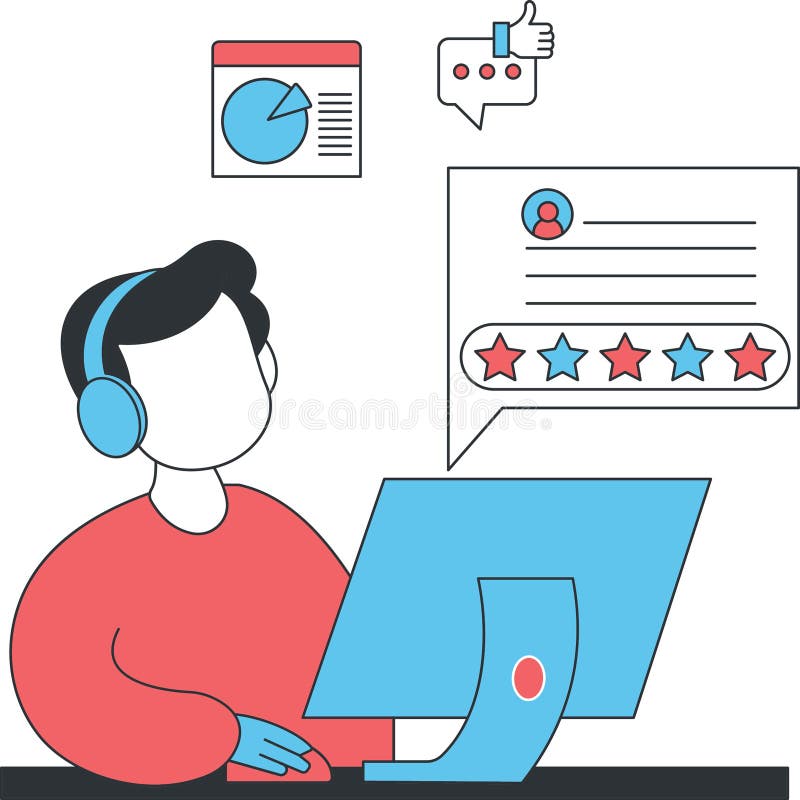 Customer Support Illustration Which Can Ealiy Edit Stock Vector ...