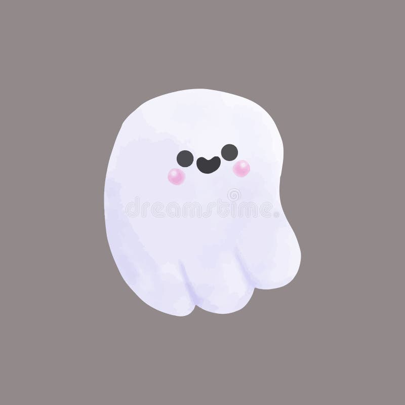 Little Cute Ghosts Happy Halloween Watercolor Halloween Scary Ghostly ...