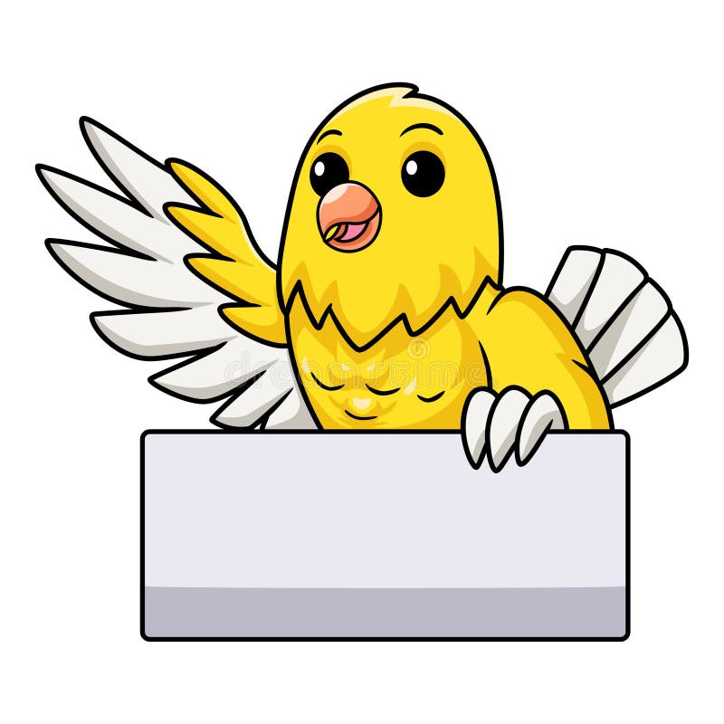 Cute Canary Bird Cartoon Waving Hand Stock Vector - Illustration of ...