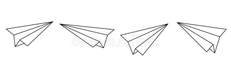 Paper Airplane or Aeroplane Fly Set Icons Stock Vector - Illustration ...