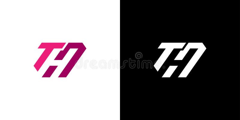 Letter TH Negative Space Logo, TH Monogram, Initial TH Logo, TH Logo ...