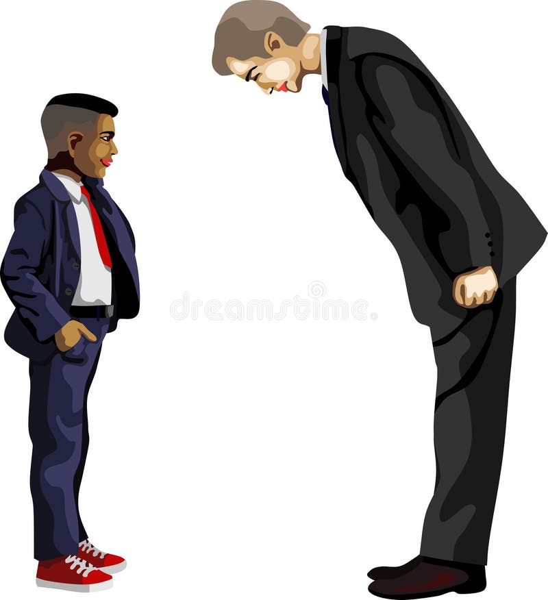 Man Respect To Little Kid Vector Stock Vector - Illustration of funnt ...