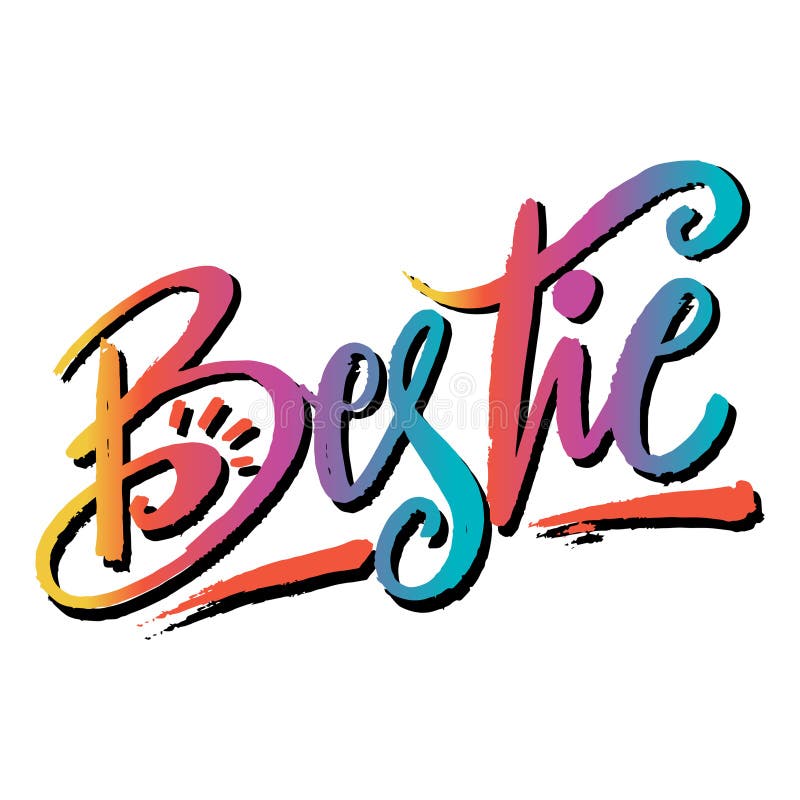 Bestie Typography Stock Illustrations – 72 Bestie Typography Stock ...