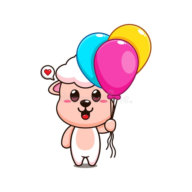 Cute Sheep with Money Bag Cartoon Vector Illustration. Stock Vector ...