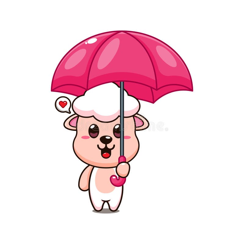 Cute Ram Sheep Scared by Ghost in Halloween Day. Cute Halloween Cartoon ...