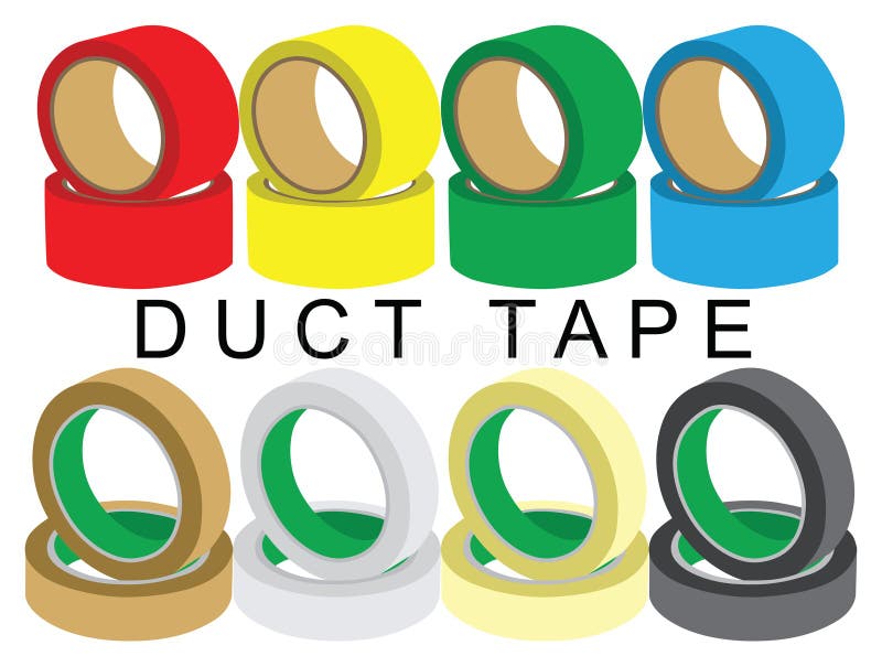 Illustration Colour Duct Tape Stock Vector - Illustration of clipart ...