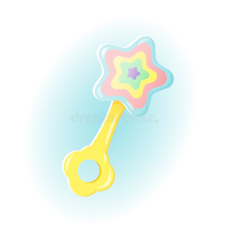 Star Shaped Baby Rattle Multicolor Isolated Toy for Development Stock ...